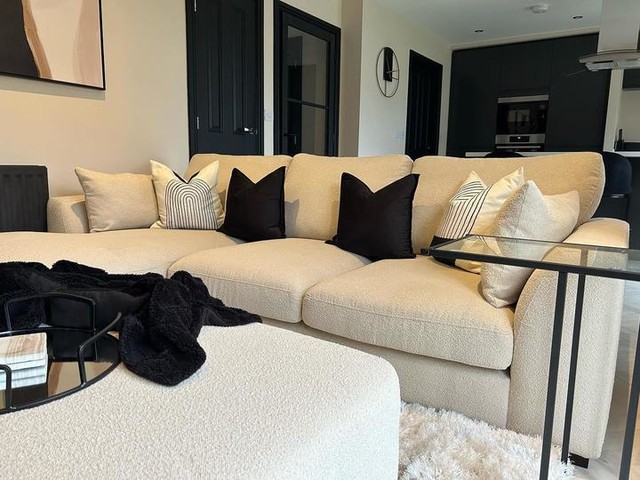 Photoshoot with the kitchen sofa this morning 😂The sofa is from dfs and ...